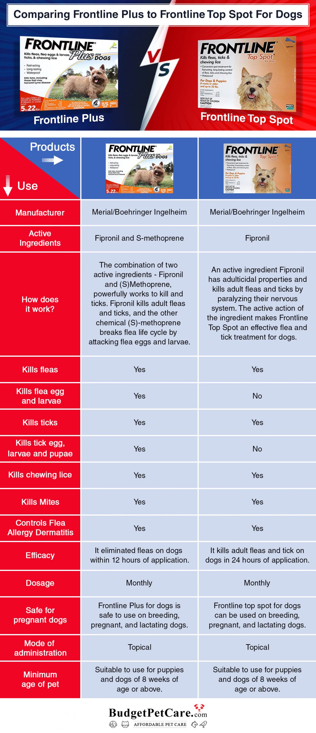 Frontline Plus v/s Frontline Top Spot for Dogs