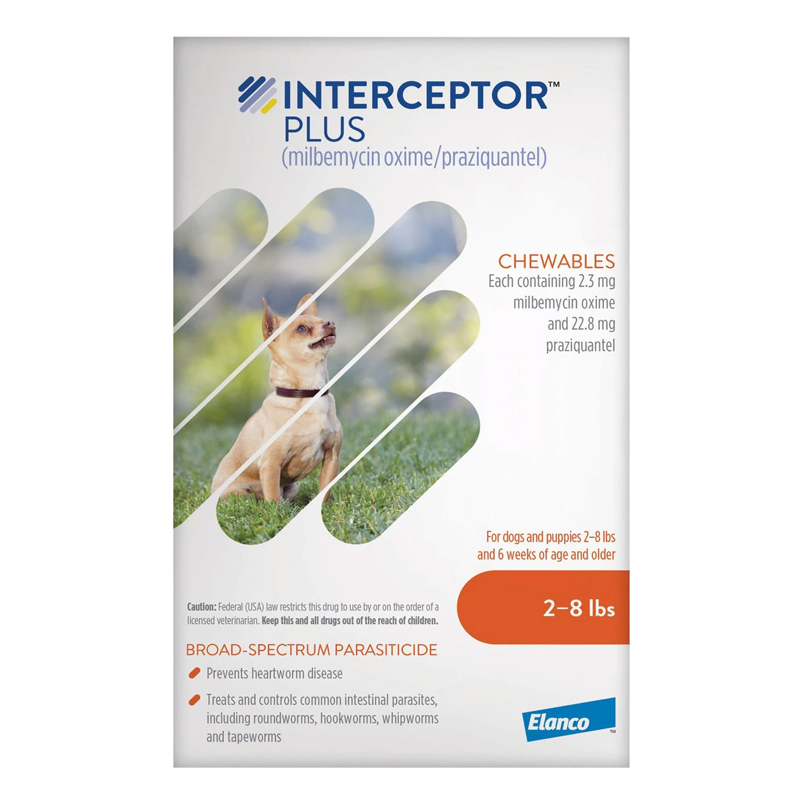 Interceptor Plus Chew (Interceptor Spectrum) for Dogs 2-8lbs (Orange ...